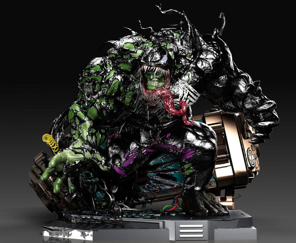 Venomized Hulk 1/4 Scale Custom Statue - Unboxing Bros