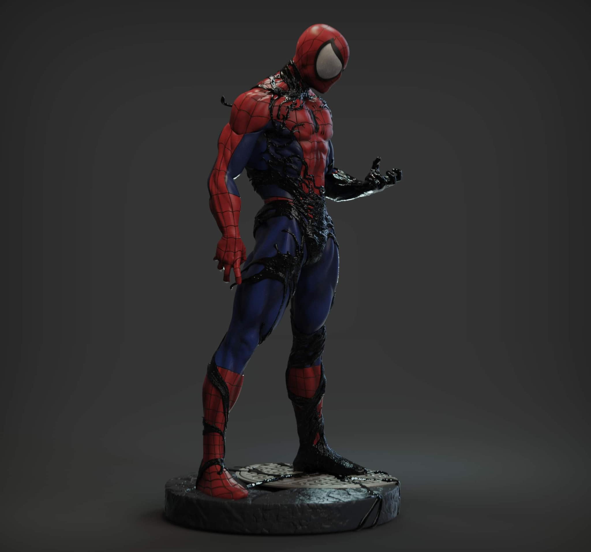 Symbiote SpiderMan Transformation 1/4 Scale Custom Statue - Unboxing Bros