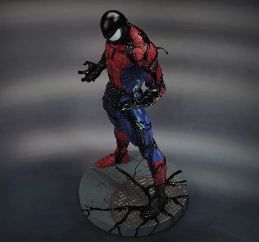 Symbiote SpiderMan Transformation 1/4 Scale Custom Statue - Unboxing Bros